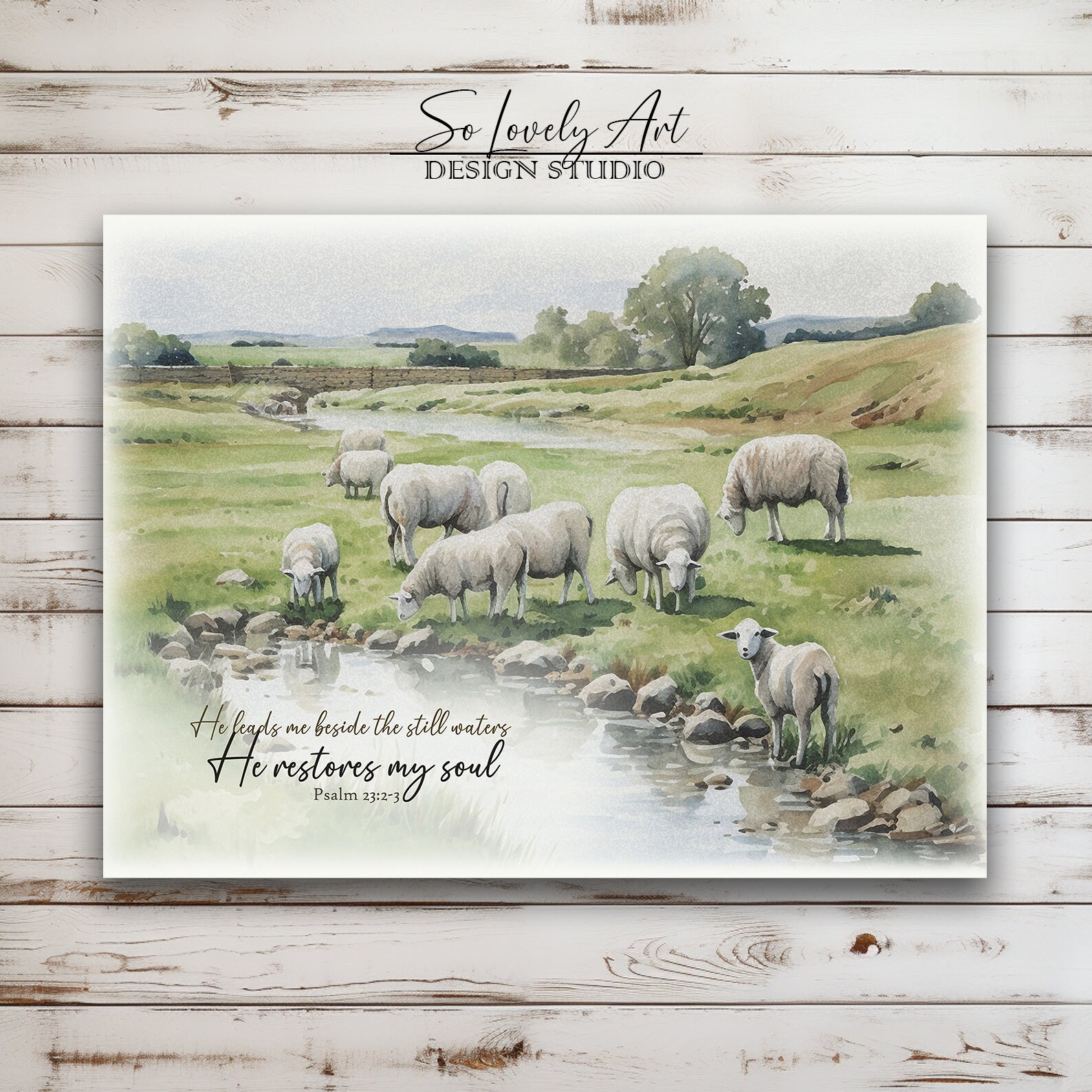 Psalm 23 Scripture Wall Art Printable, Bible Verse Decor, Biblical ...