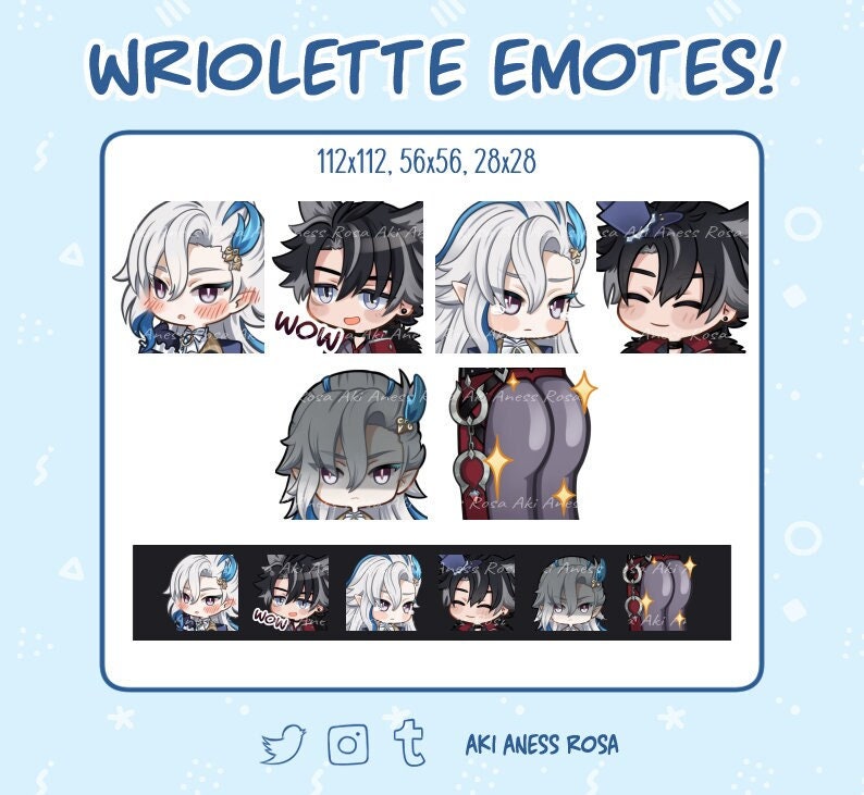 Wriolette Wriothesley X Neuvillette Emote for Twitch, Discord, Youtube ...