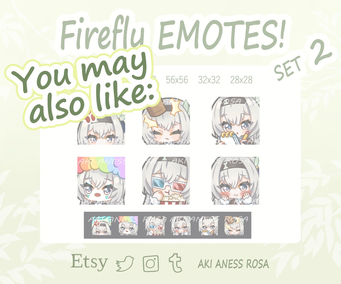 Firefly Emotes SET 3 for Twitch, Discord, Youtube Stream Honkai Star ...