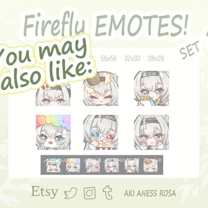 Firefly Emotes SET 3 for Twitch, Discord, Youtube | Stream - Honkai ...