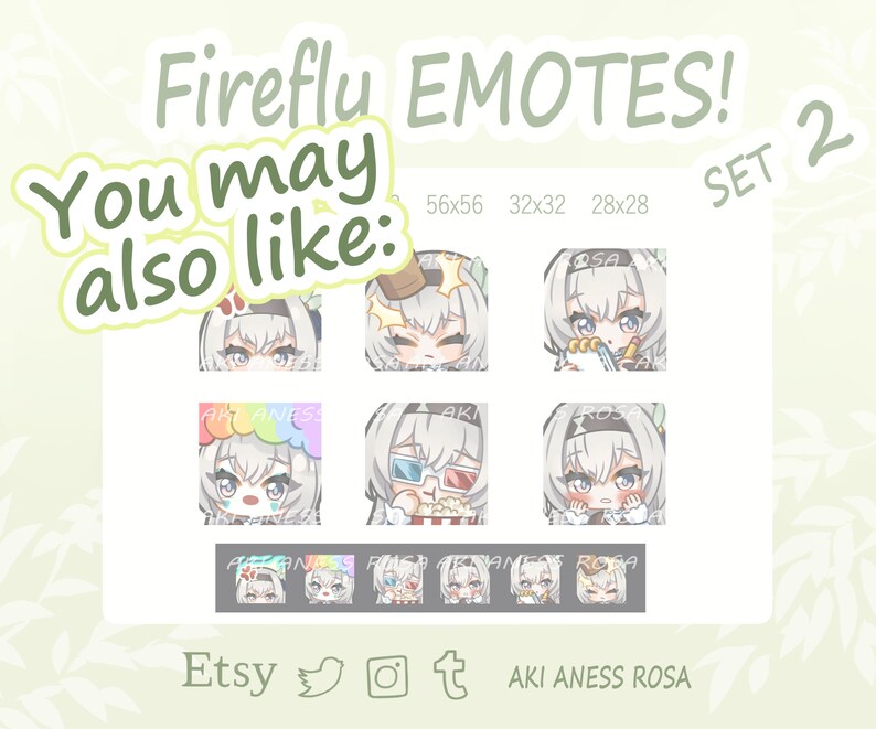 Firefly Emotes SET 3 for Twitch, Discord, Youtube Stream Honkai Star ...
