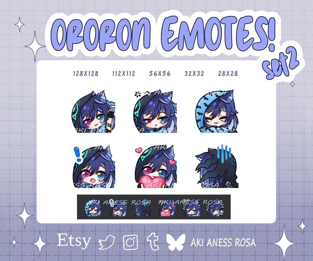 Ororon Emotes Set2 for Twitch, Discord, Youtube Stream Genshin Impact ...