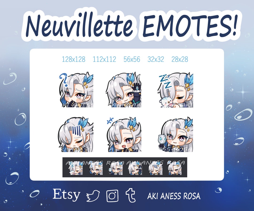 Neuvillette Emotes for Twitch, Discord, Youtube | Streamer - Genshin ...