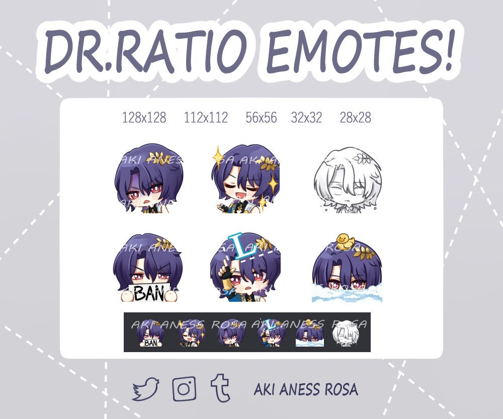 Dr.ratio Emotes for Twitch, Discord, Youtube | Streamer - Ratio Honkai ...