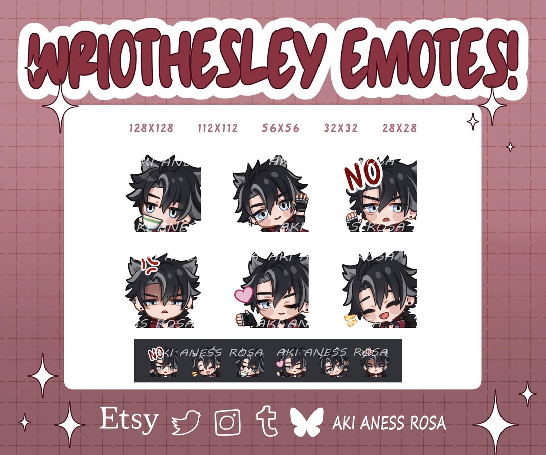 Wriothesley Emotes for Twitch, Discord, Youtube Stream Genshin Impact ...