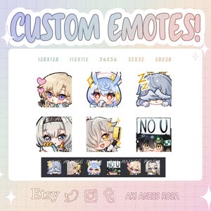 10 Custom Twitch Discord Emotes | Streamer | Anime Cute Chibi Style ...