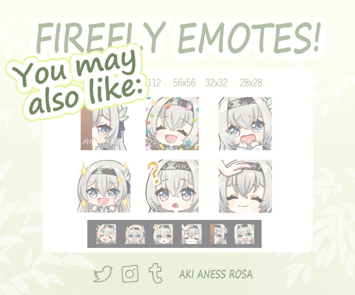Firefly Emotes SET 3 for Twitch, Discord, Youtube Stream Honkai Star ...