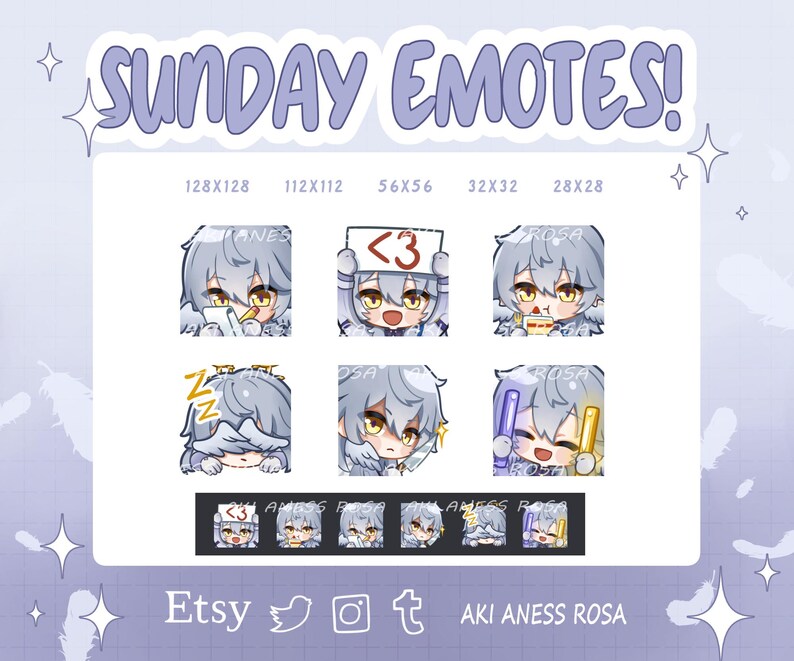 Sunday Emotes for Twitch, Discord, Youtube | Streamer - Honkai Star ...