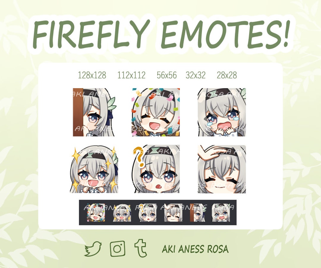 Firefly Emotes for Twitch, Discord, Youtube Streamer Honkai Star Rail ...