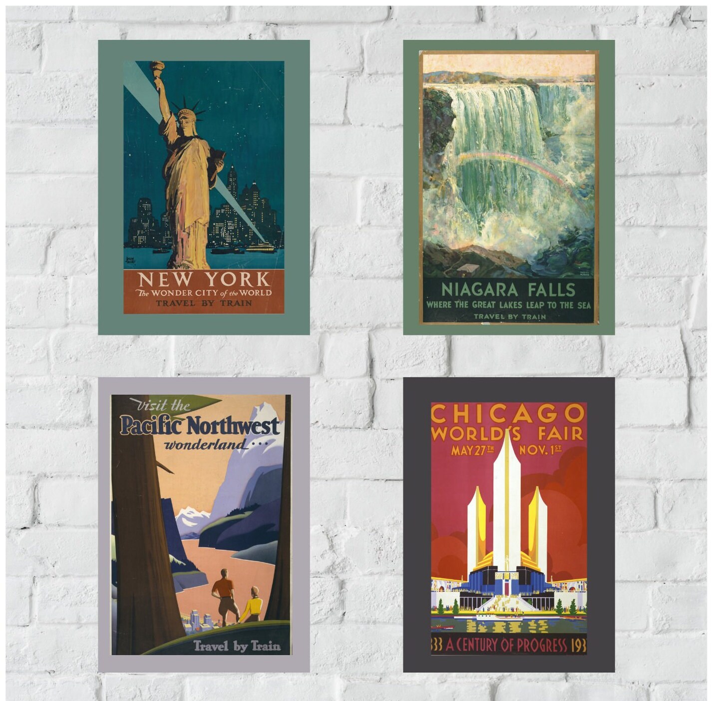 Printable Vintage Travel Posters US Destination Travel Posters From ...