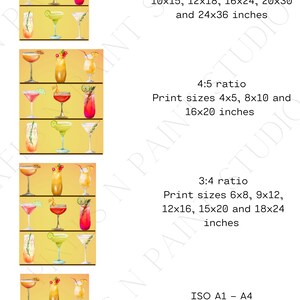 Digital Print Cocktail Poster for Bar Drinks Poster for Bar Area Bar ...