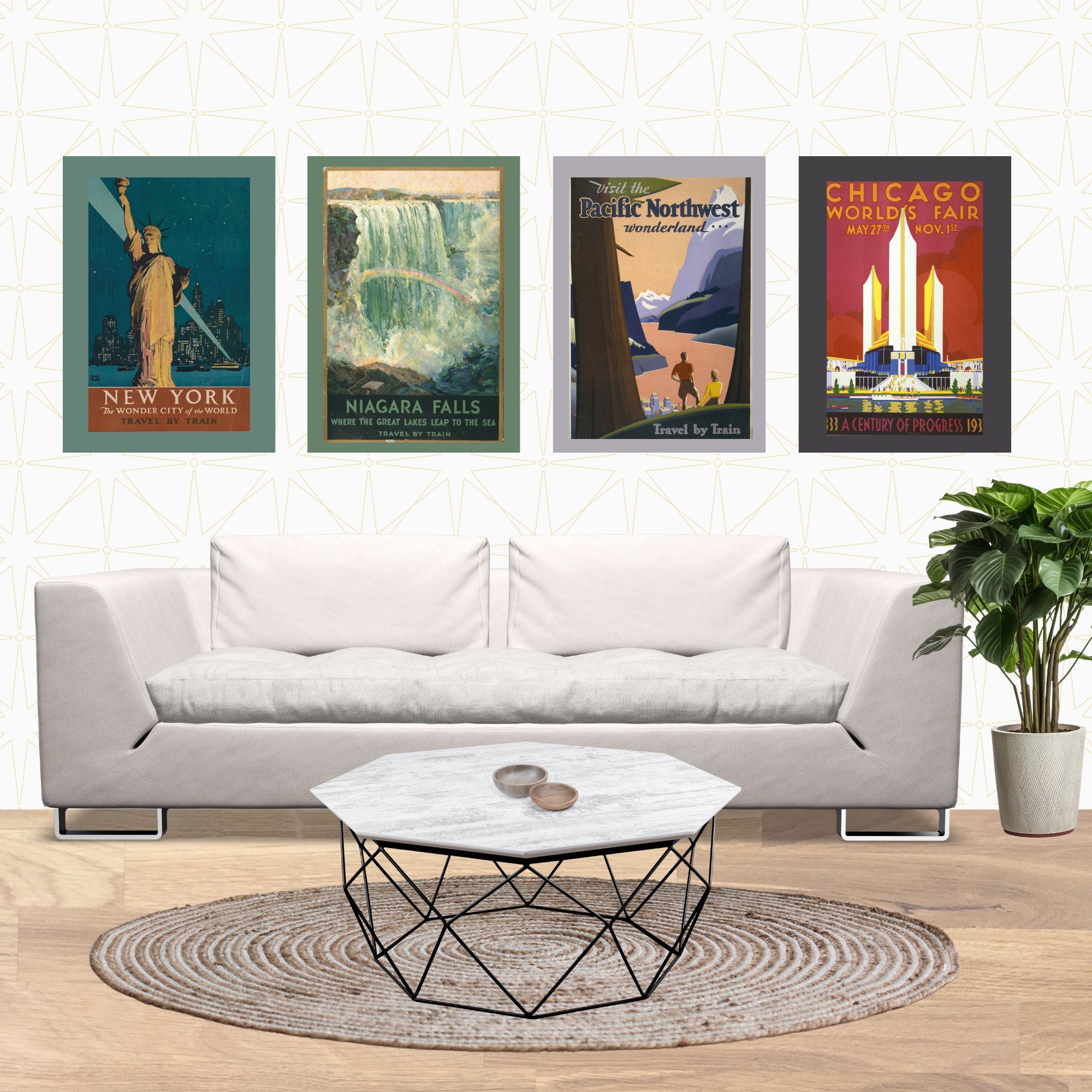 Printable Vintage Travel Posters US Destination Travel Posters From ...