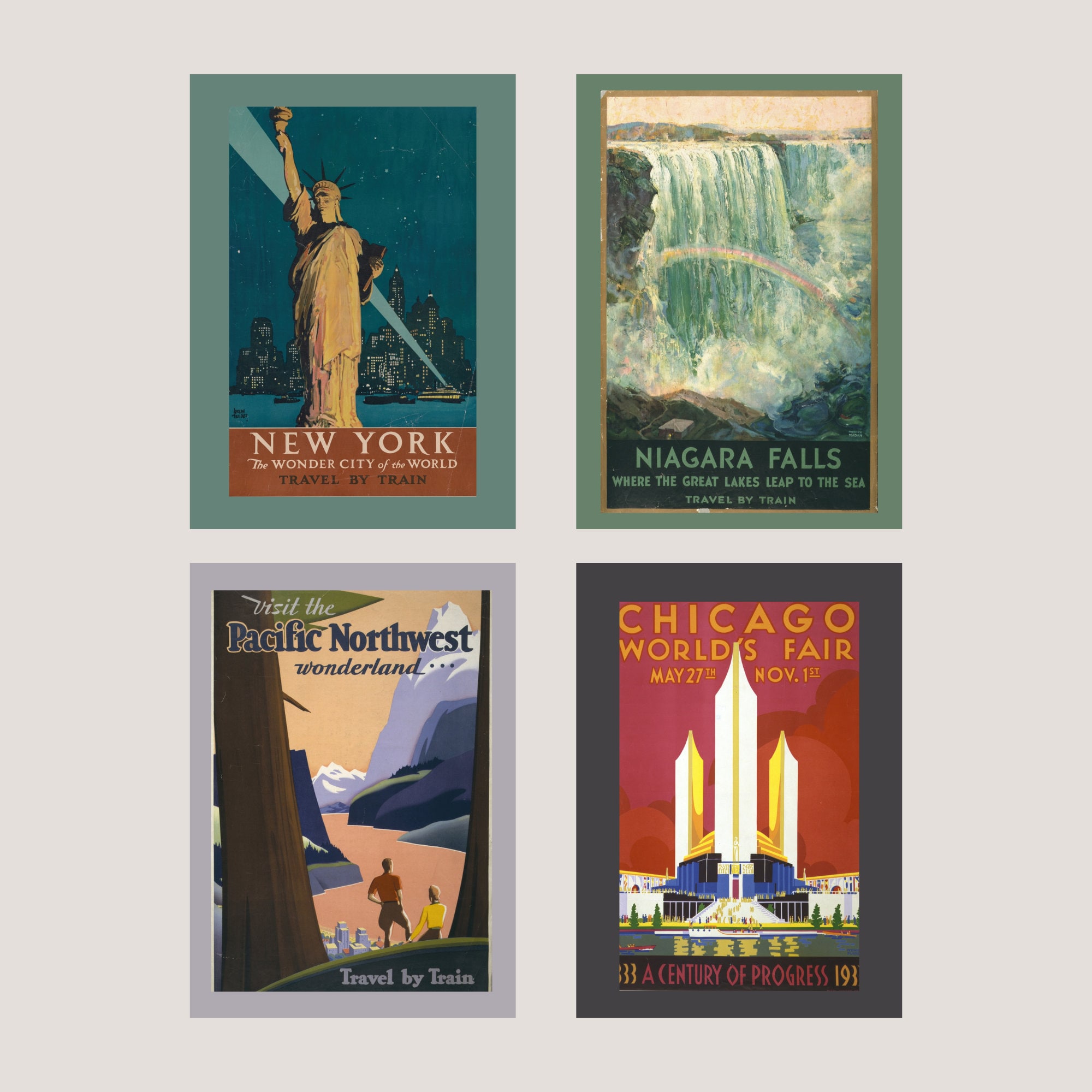 Printable Vintage Travel Posters US Destination Travel Posters From ...