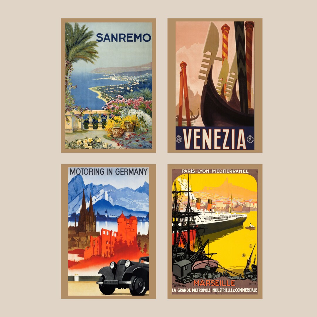 Printable Vintage Travel Posters European Destination Travel Prints ...