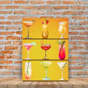 Digital Print Cocktail Poster for Bar Drinks Poster for Bar Area Bar ...