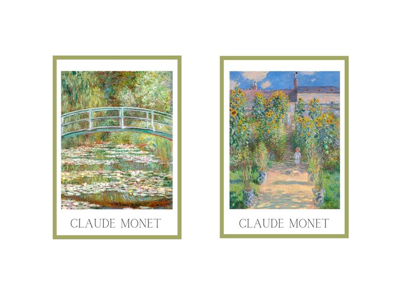 Monet Printable Posters Set of 2 Digital Monet Prints Monet Garden at ...