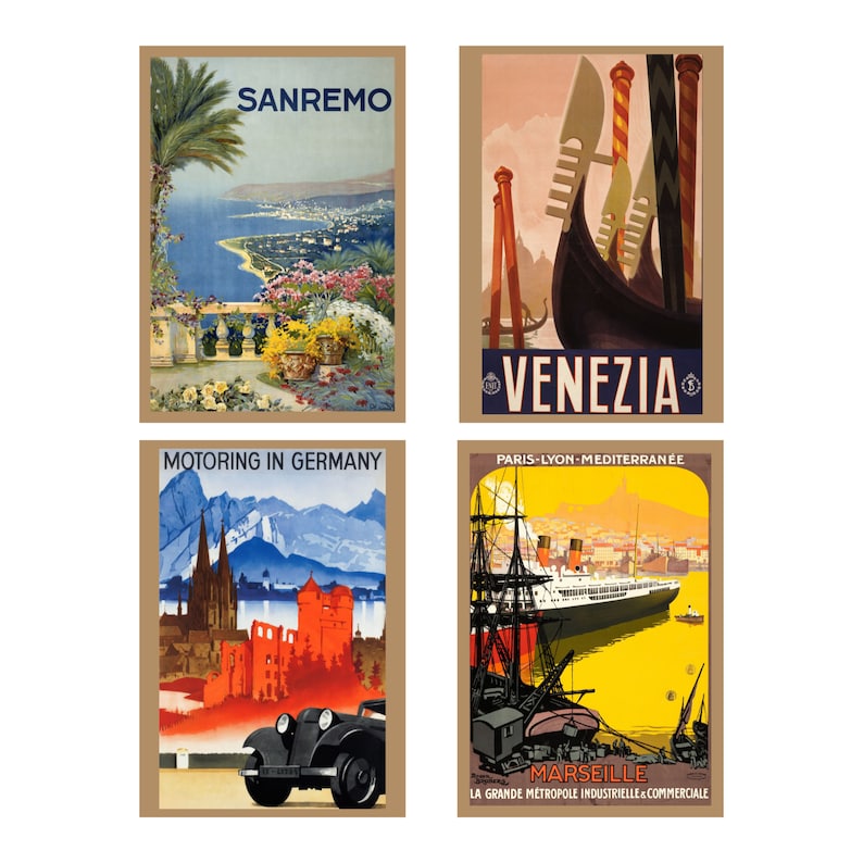 Printable Vintage Travel Posters European Destination Travel Prints ...