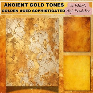 Junkjournaling Aged Vintage Ancient Gold Digital Papers Elegant Ornate ...