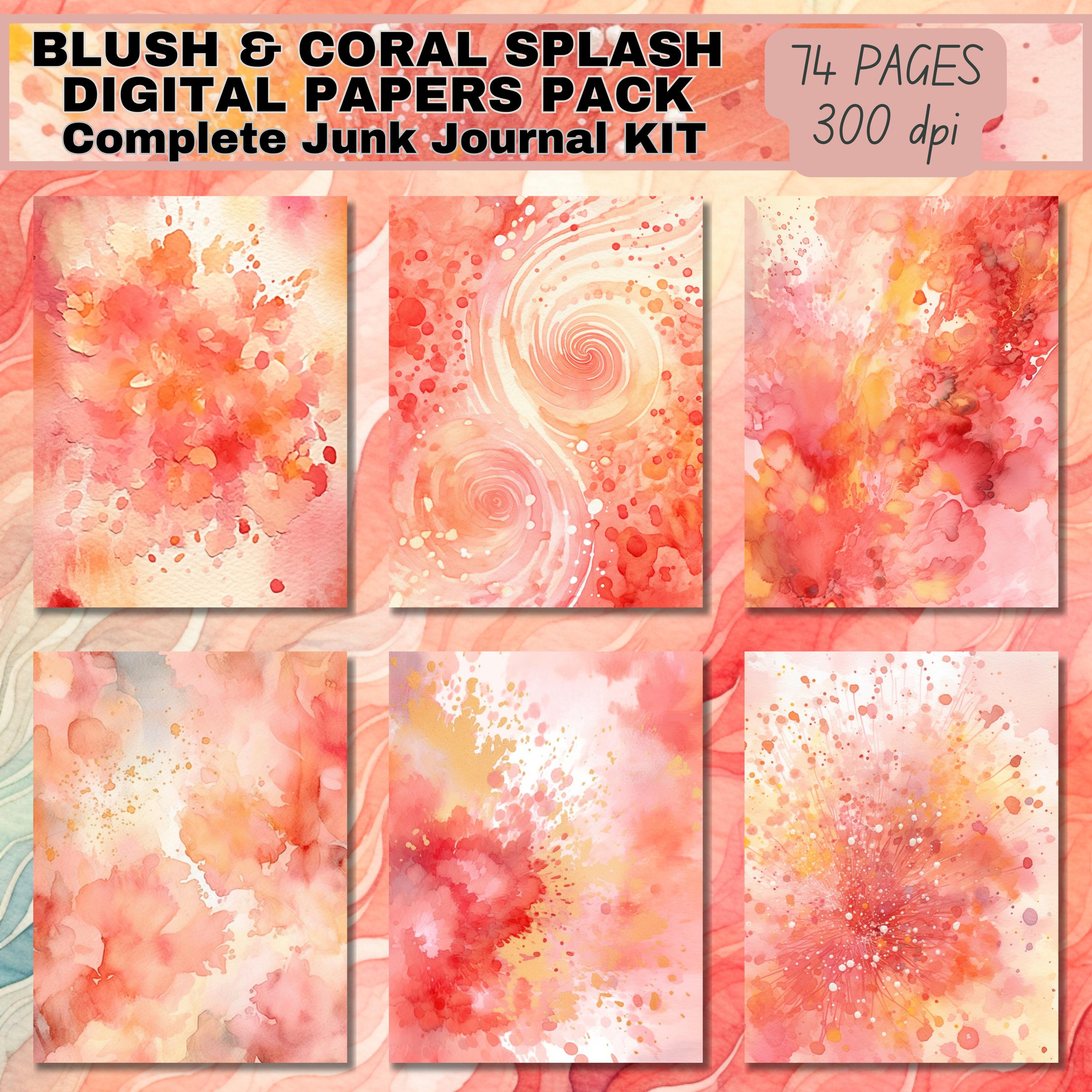 Blush Coral Watercolor Splash Clipart Peach Pink Transparent PNG ...