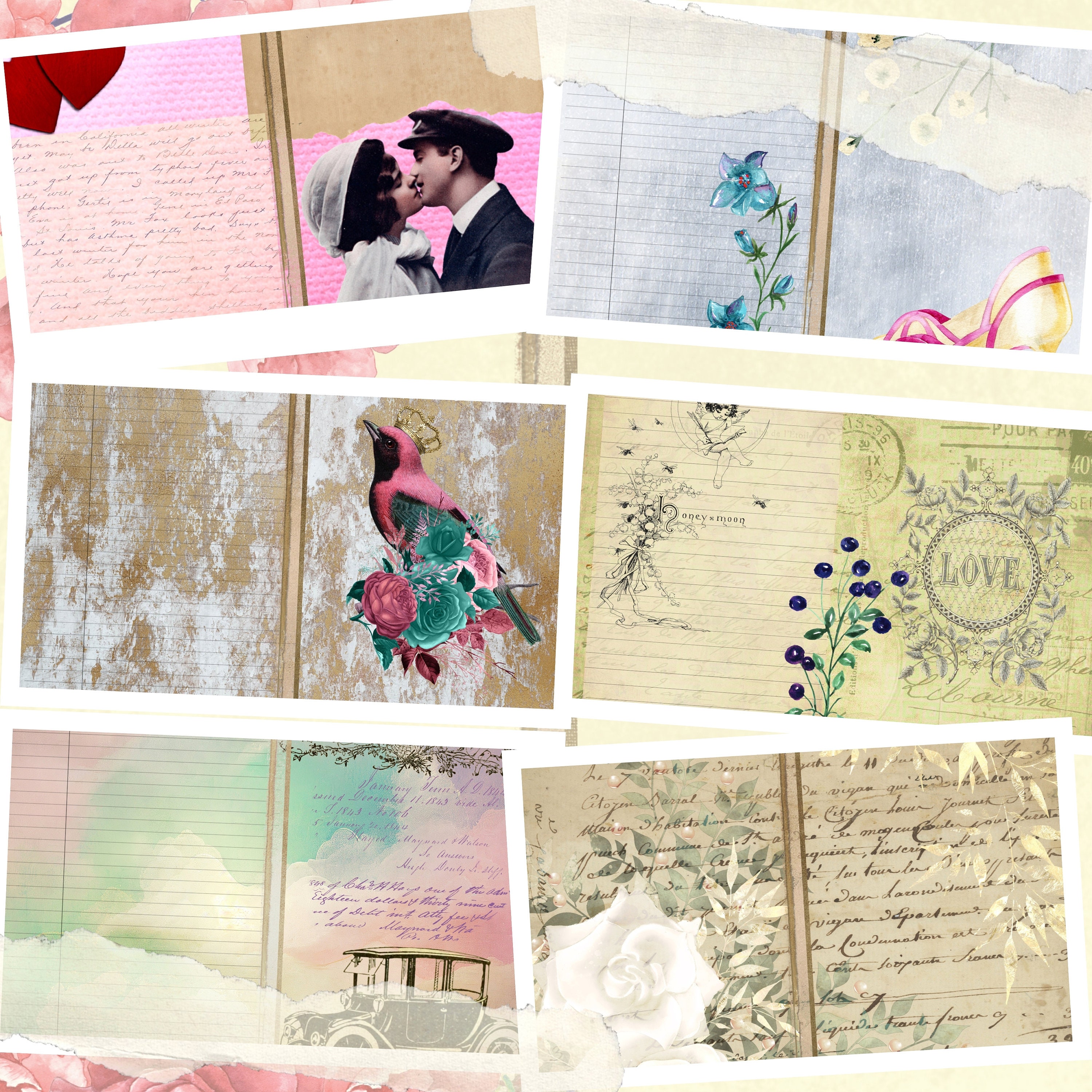 Wedding Days Vintage Digital Download Printful Giftful Papers ...