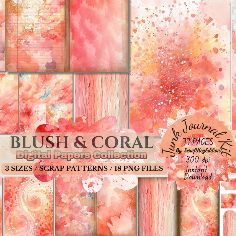 Coral Watercolor - Etsy