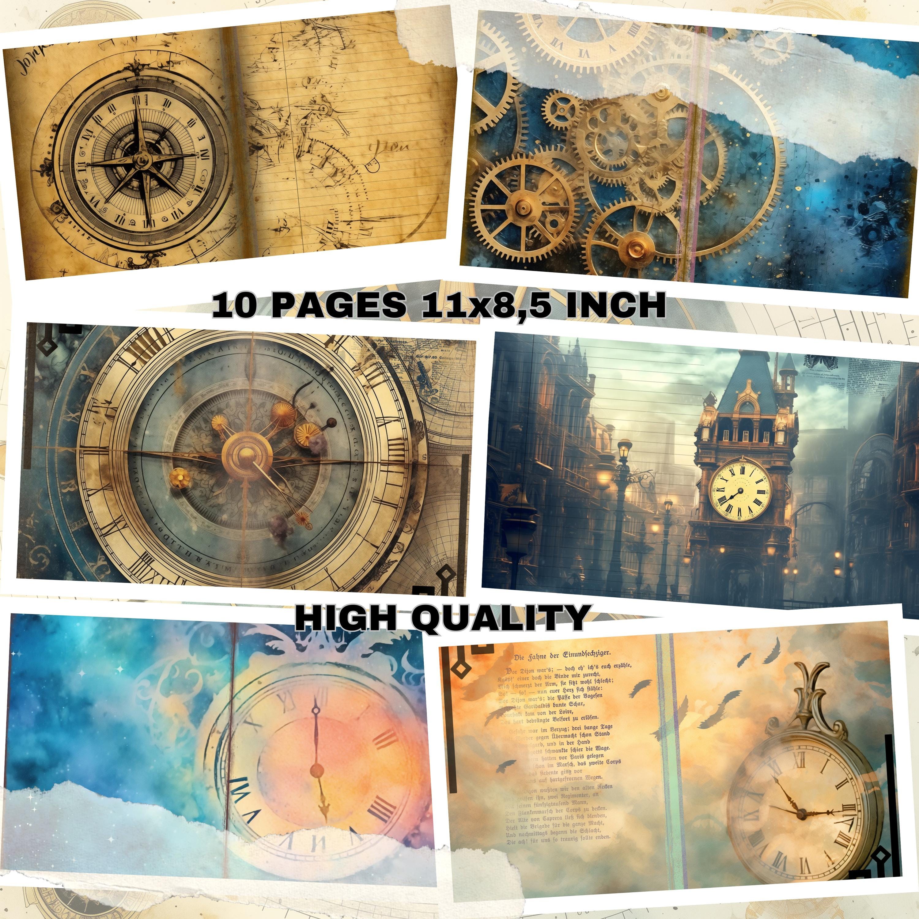 Steampunk Junkjournal Timekeeper Junkjournaling Kit Vintage Clock ...
