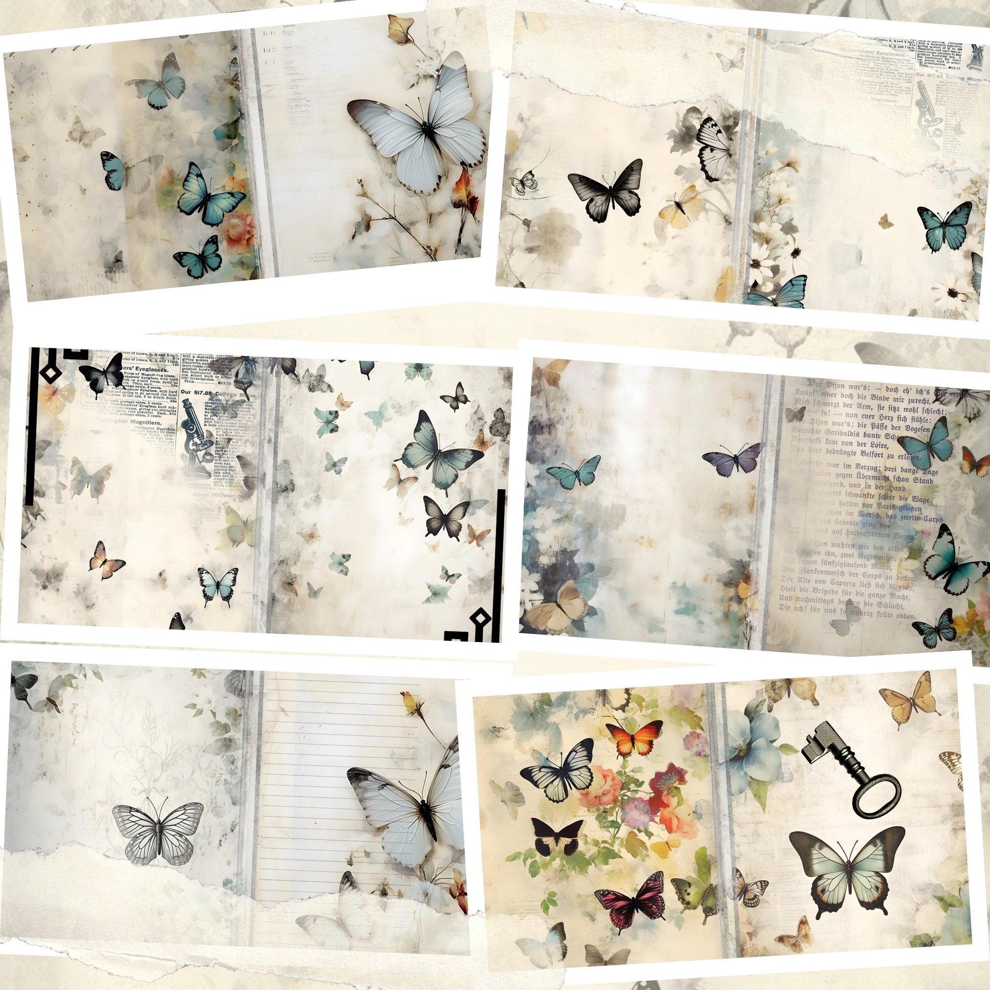 Junkjournal Pages Kit Digital Download Printful Giftul Papers Vintage ...