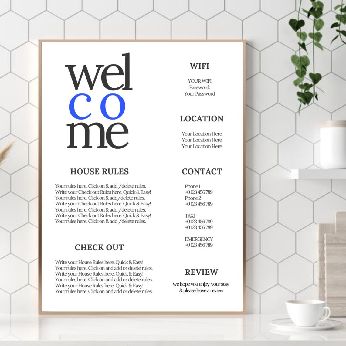 Airbnb WELCOME SIGN Template Rental Home. Beach Condo Rules. Beach ...