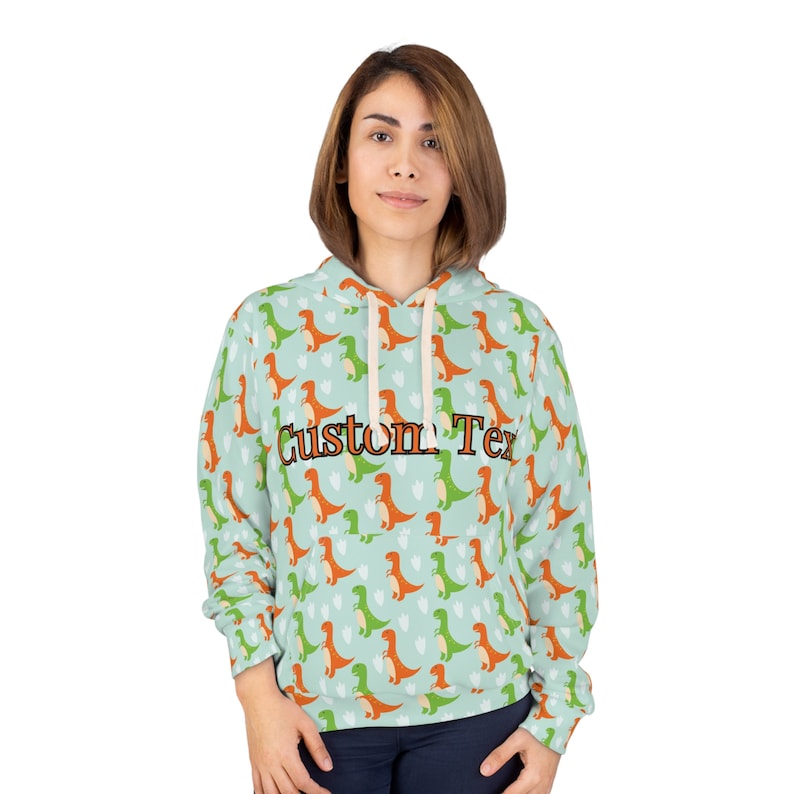 Personalized Dinosaur All Over Print Hoodie Custom Dino Design Pullover ...