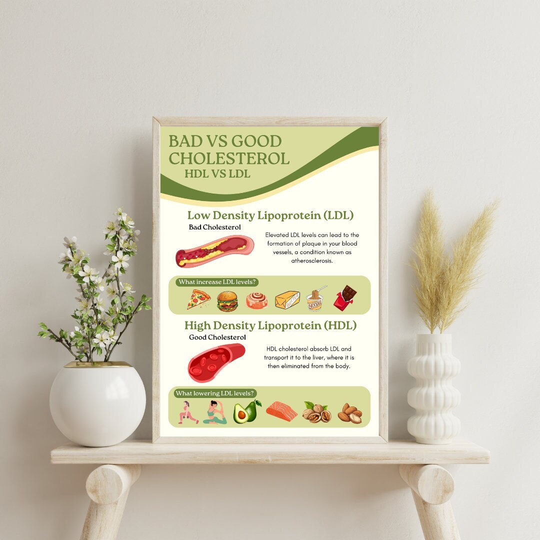 Bad Good Cholesterol Poster : Healthy Diet Guide, Cholesterol Info ...