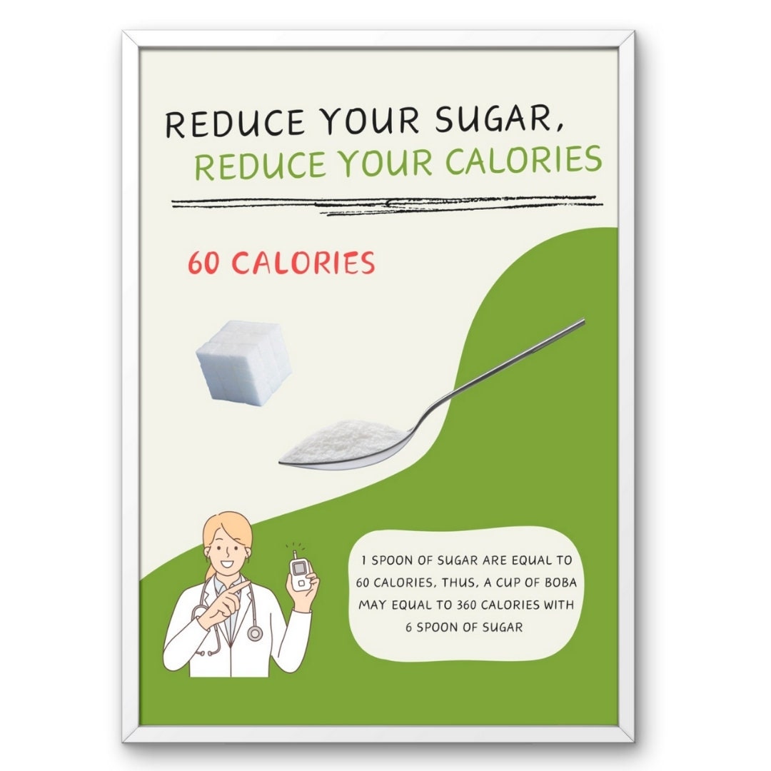 Reduce Your Sugar Posters: Nutrition Wall Deco, Clinic Hospital Ward ...