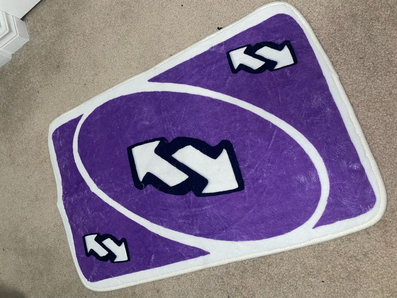 Uno Reverse Card Rug Room Decor Purple Carpet - Etsy