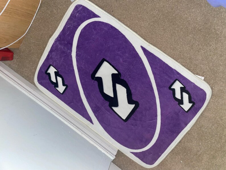 Uno Reverse Card Rug Room Decor Purple Carpet - Etsy