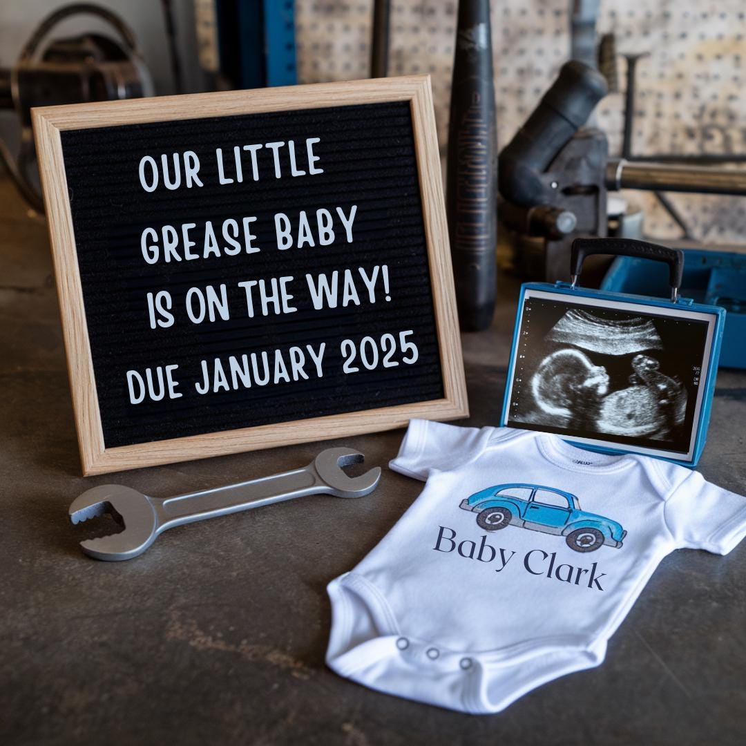 Mechanic Baby Announcement: Gender Neutral Social Media Reveal (PDF) - Etsy