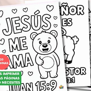 Spanish Bible Verse Coloring Pages: Sunday School Homeschool Printable ...