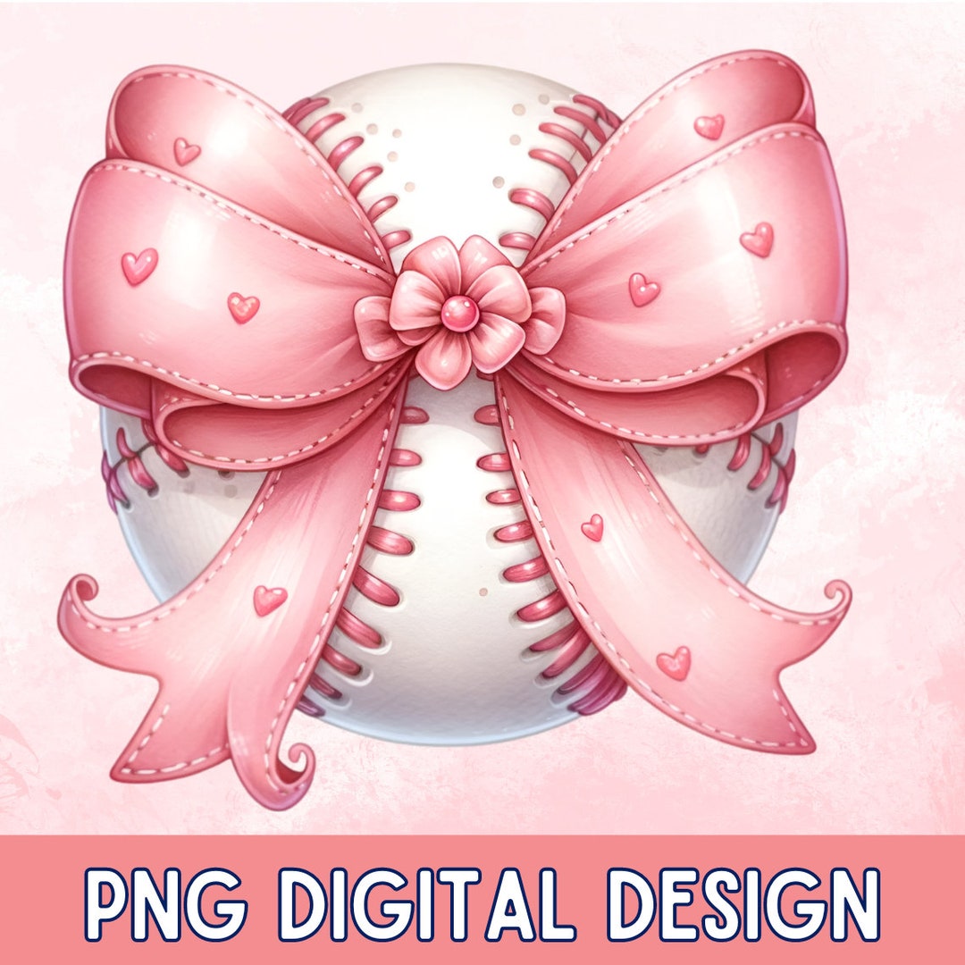 Baseball Coquette Bow Png, Soft Girl Era Png, Baseball Png, Coquette ...