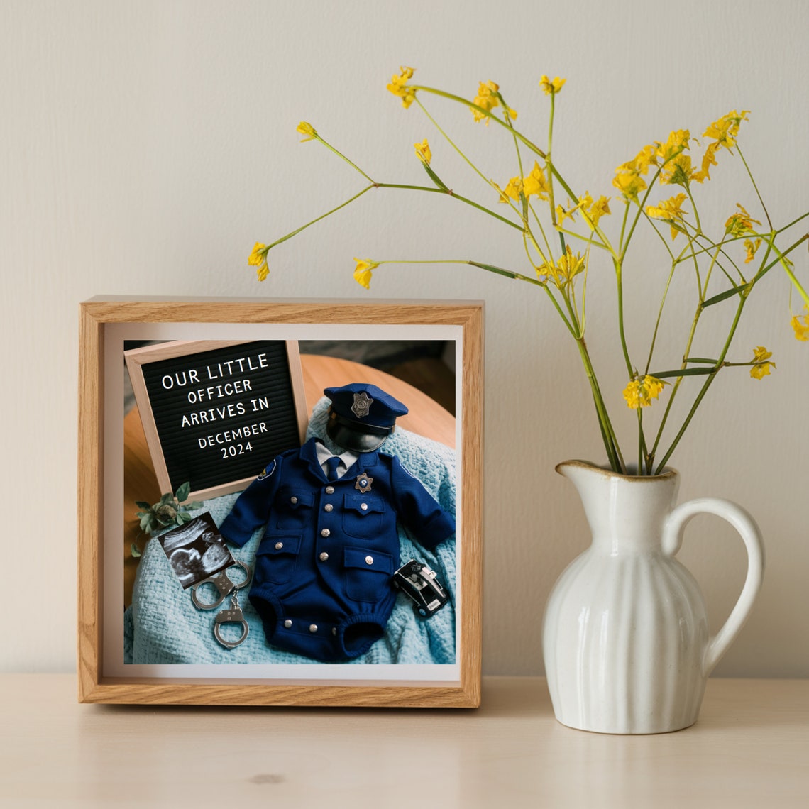 Cop Pregnancy Announcement to Husband Police Theme, Pregnancy Reveal ...