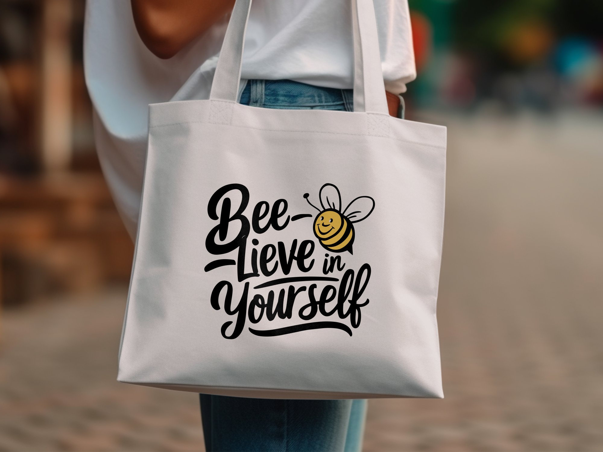 Bee Lieve in Yourself T-shirt, Bee SVG Graphic Tee, Inspirational Quote ...