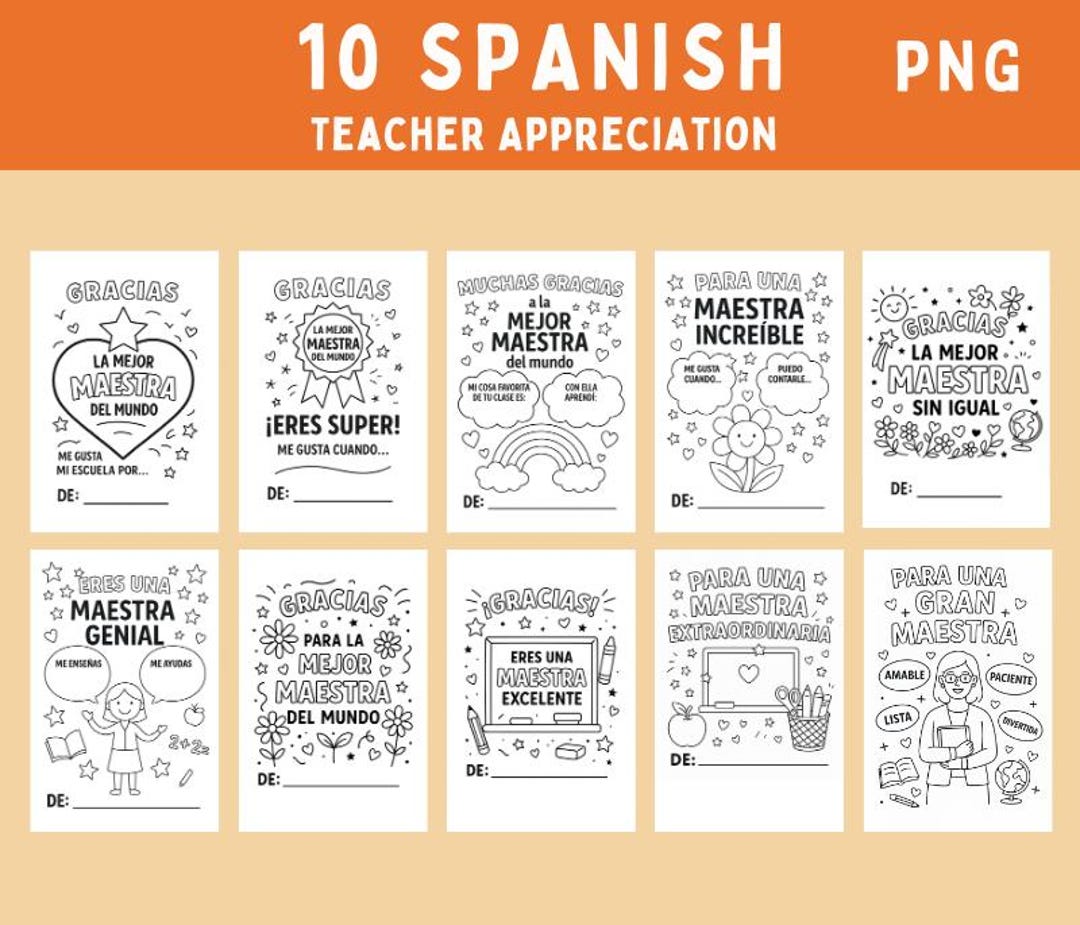 10 SPANISH Teacher Appreciation Printable Teacher Appreciation Week ...