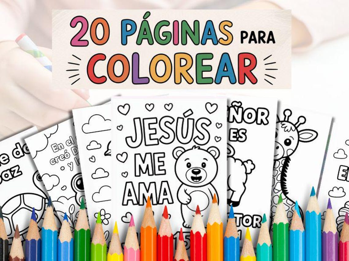 Spanish Bible Verse Coloring Pages: Sunday School Homeschool Printable ...