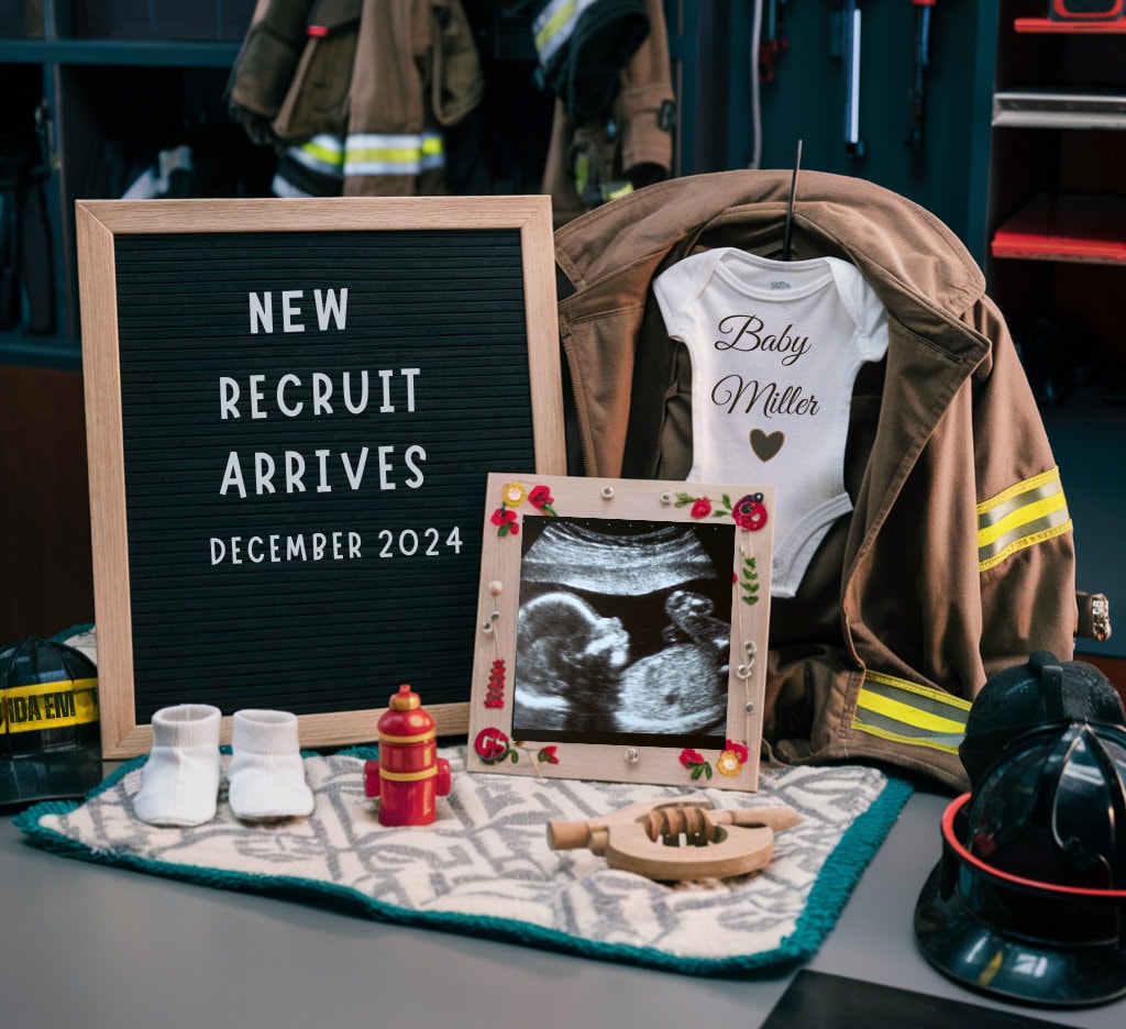 Firefighter Pregnancy Announcement: Gender Neutral Social Media Reveal ...
