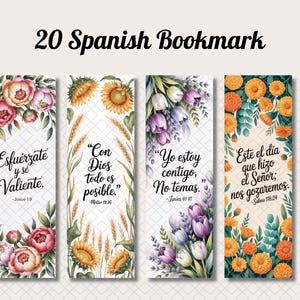 20 Spanish Bible Verse Floral Bookmarks Christian Png Digital