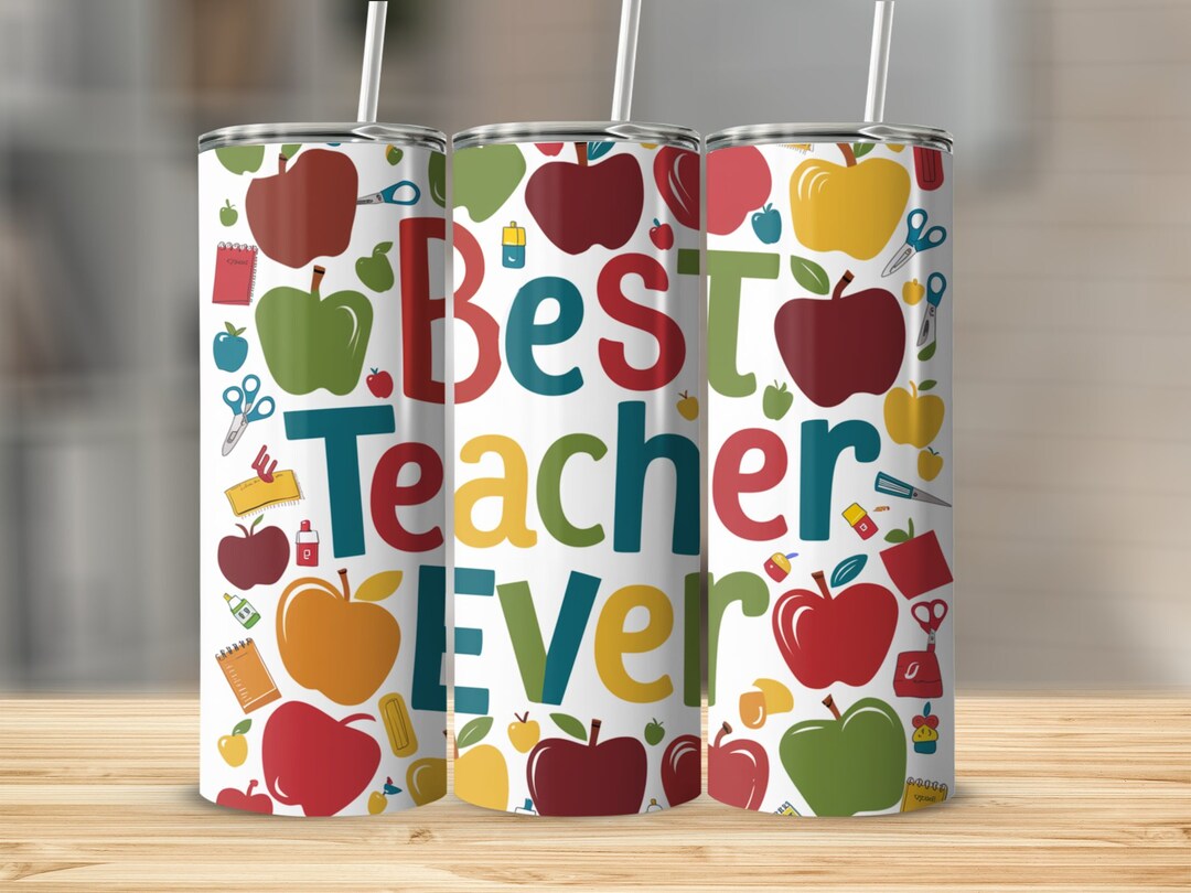Best Teacher 20oz Skinny Tumbler Png, Teach Love Inspire, Teacher Life ...