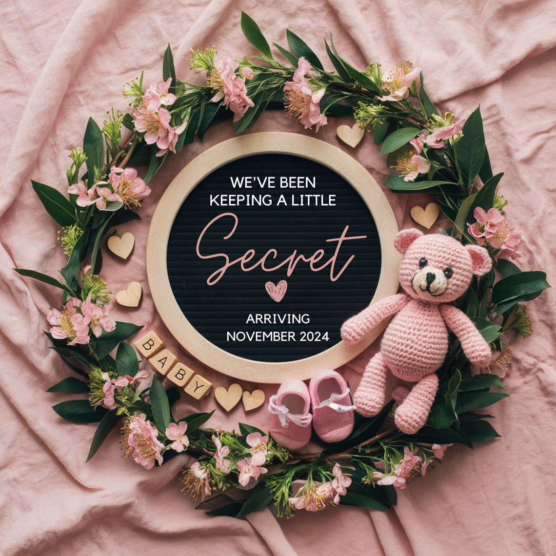 Girl Pregnancy Announcement: Social Media Gender Reveal (editable PDF ...