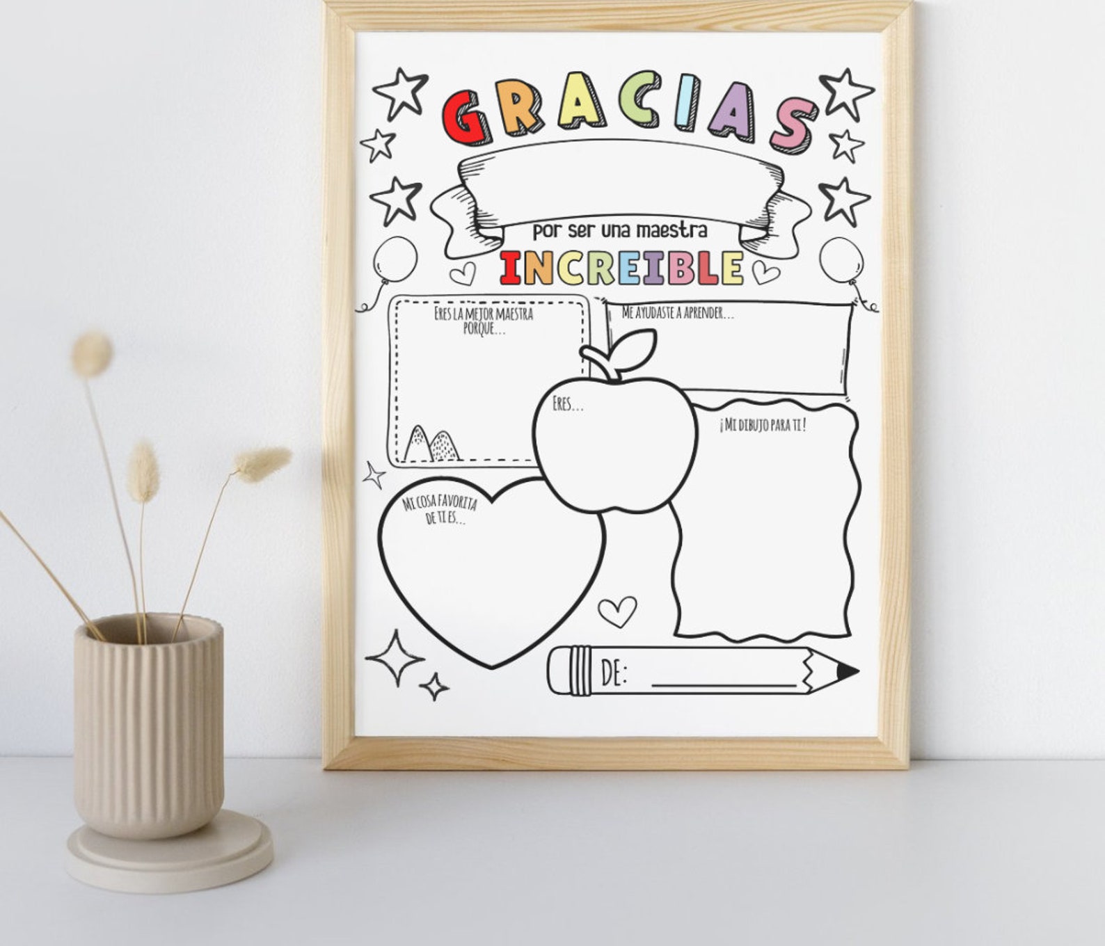SPANISH Teacher Appreciation Printable Teacher Appreciation Week Gift ...