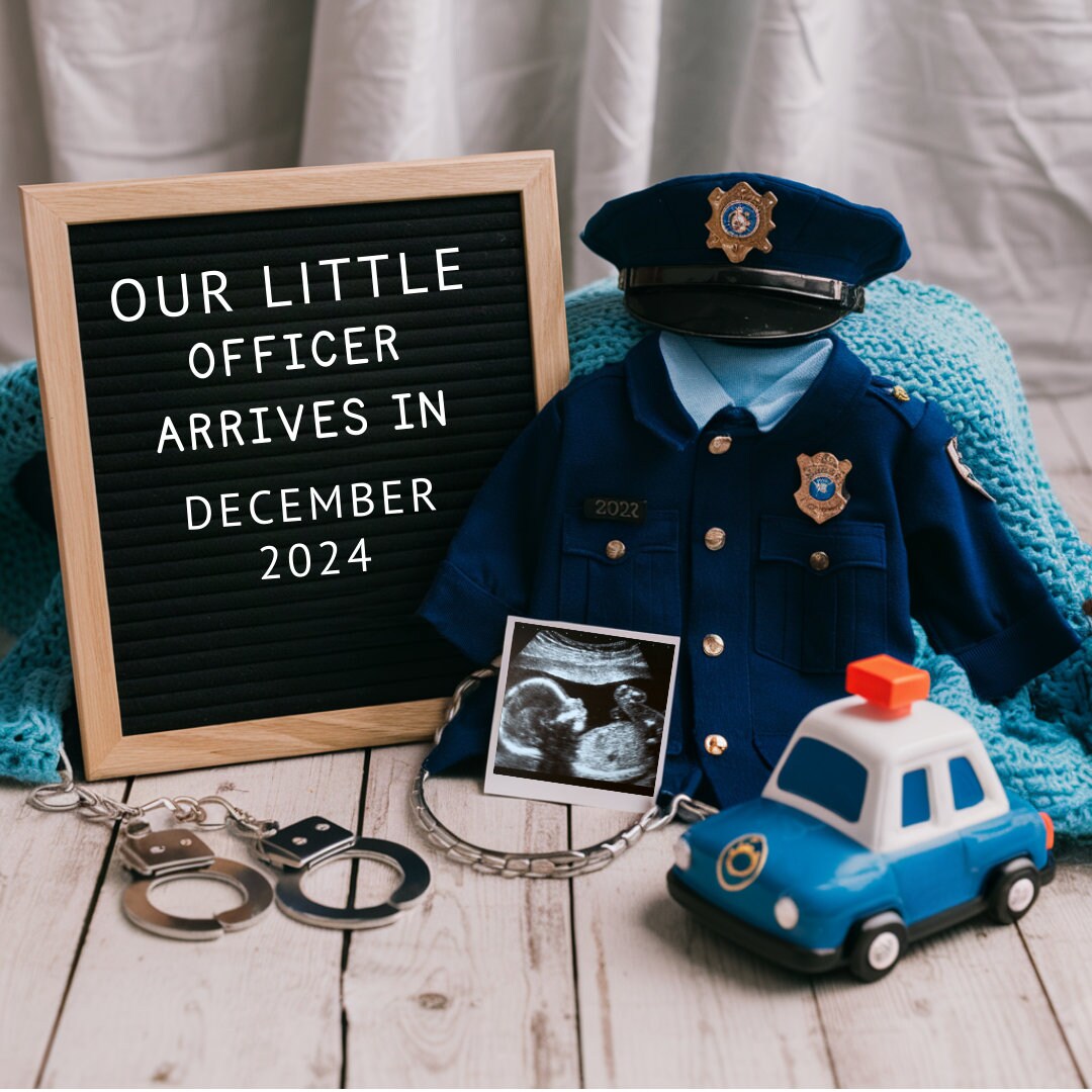 Cop Pregnancy Announcement to Husband Police Theme, Pregnancy Reveal ...