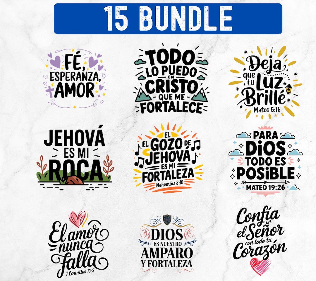Spanish Bible Verse PNG Bundle: Christian Quotes (digital Download) - Etsy