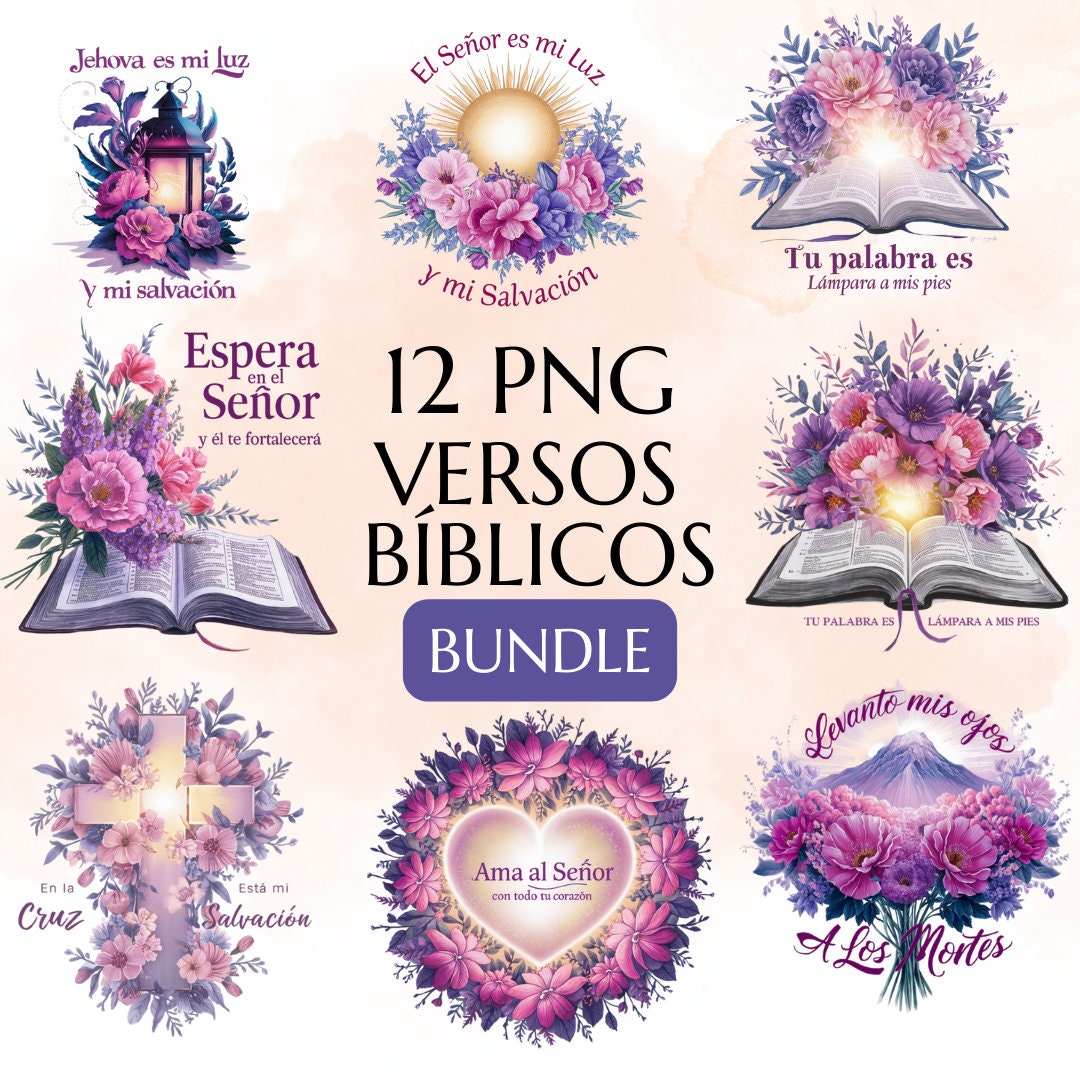 12 Bundle Spanish Bible Verse Jesus Es Mi Luz, Jehova Es Mi Salvacion ...