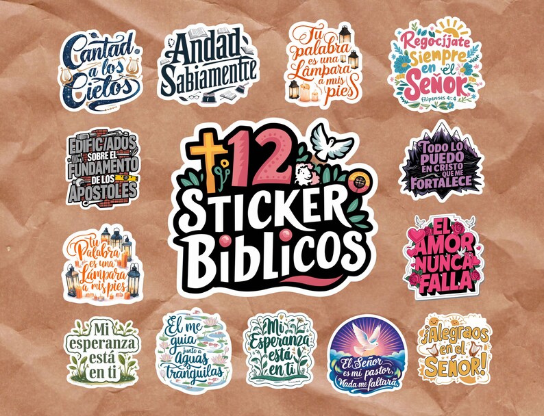 12 Spanish Bible Verses Bundle Inspirational Sticker Bundle, Frases ...