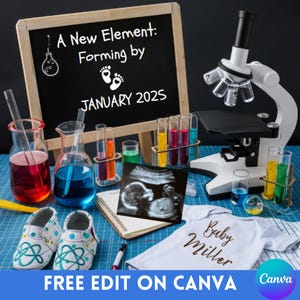 Science Lab Pregnancy Announcement \ Digital Baby Announcement \ Gender ...